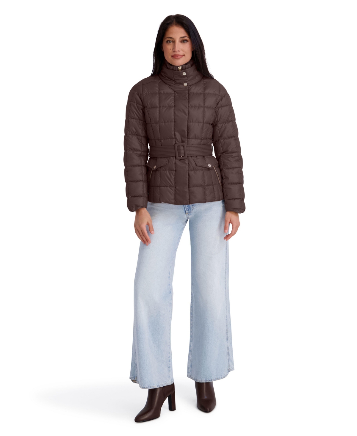 Click here for Kensie Womens Quilted Puffer Funnel Neck Jacket -... prices