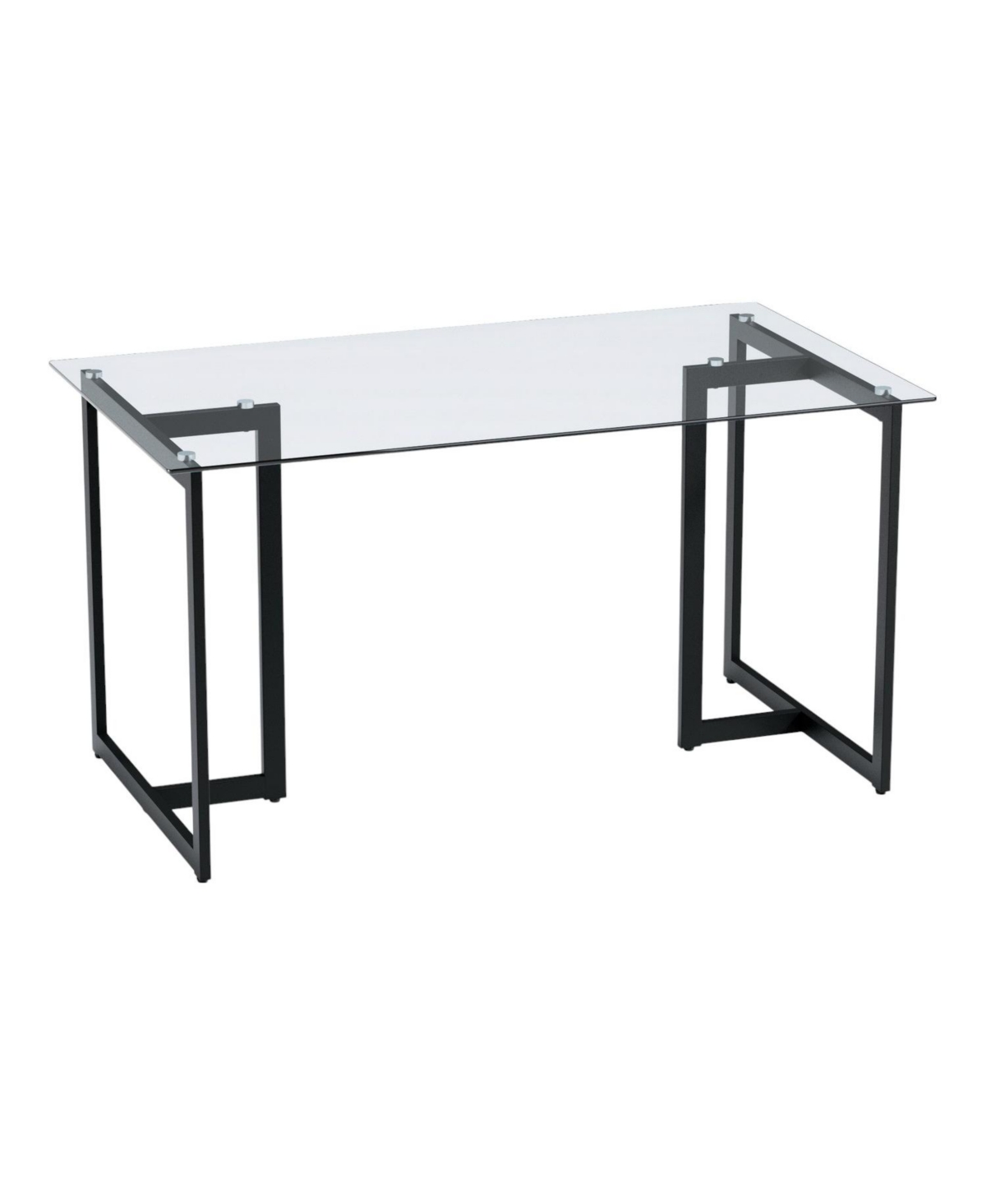 Click here for HomeRoots 55 Clear Glass And Metal Dining Table -... prices