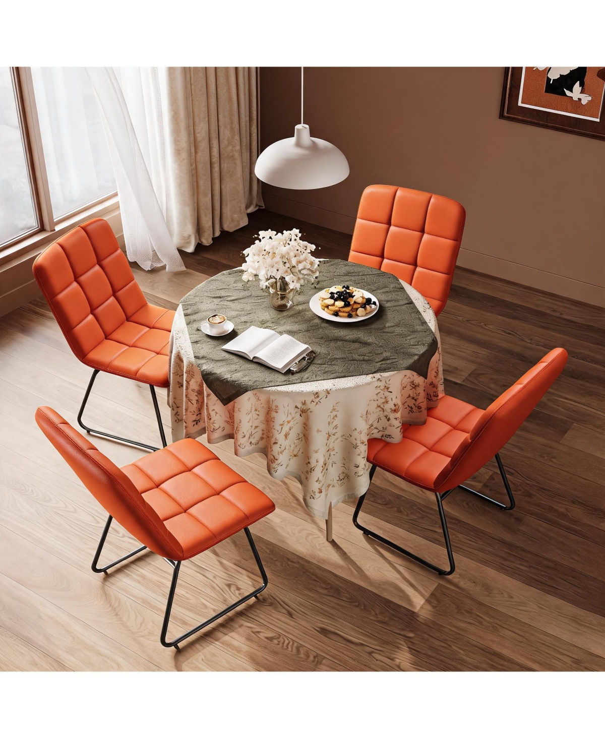 Click here for homfan Faux Leather Dining Chairs Set of 4  High-R... prices