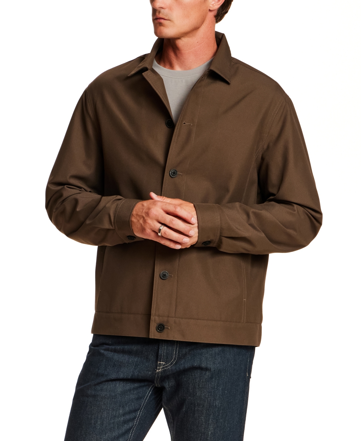 Click here for Vintage & Black Mens Performance Canvas Trucker Ja... prices