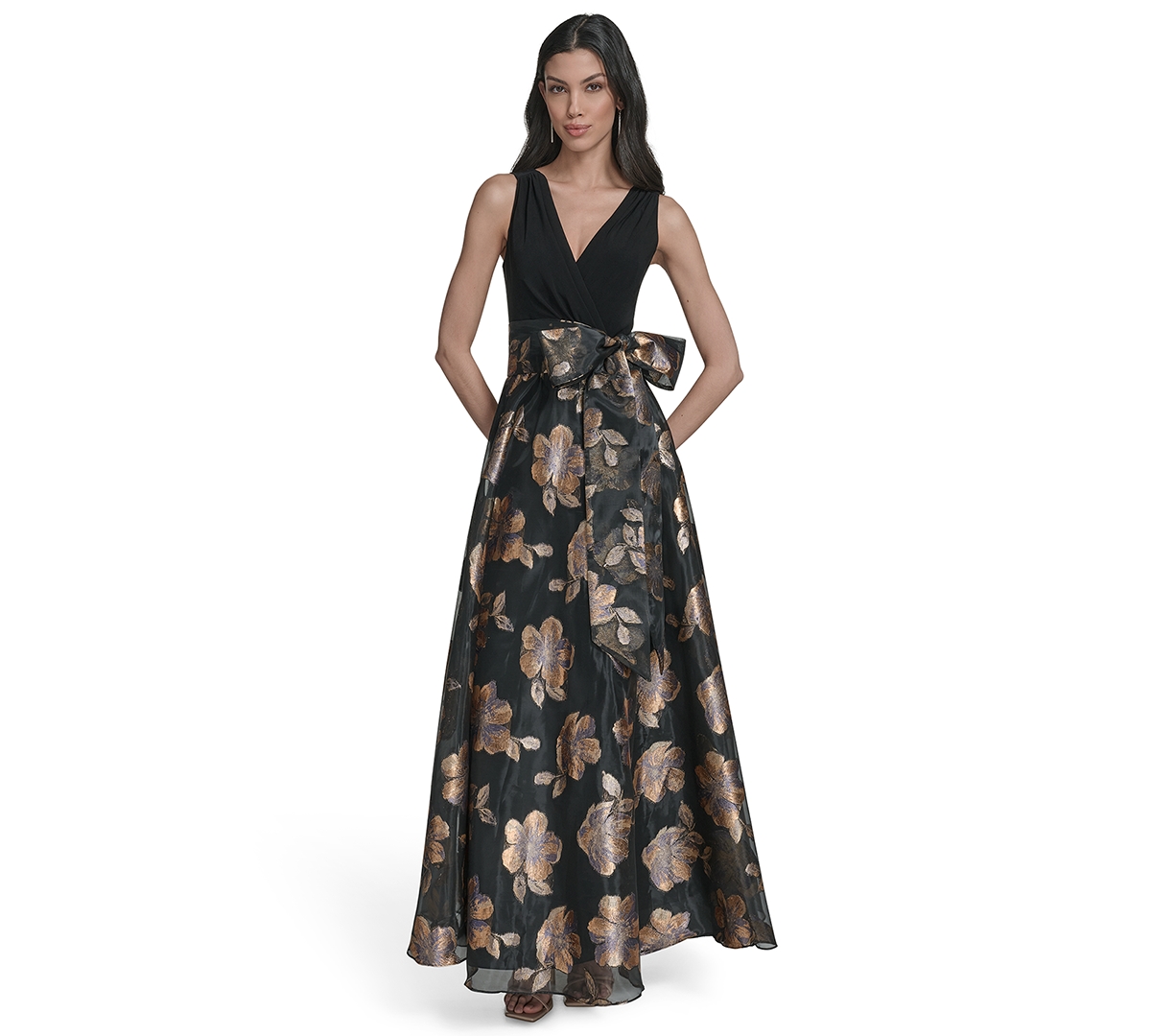 Click here for Eliza J Womens Sleeveless Surplice Ballgown Dress... prices