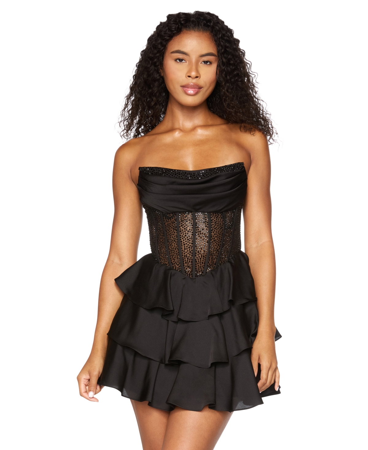 Click here for Alex & Sophia Juniors Strapless Corset Lace-Up Bac... prices
