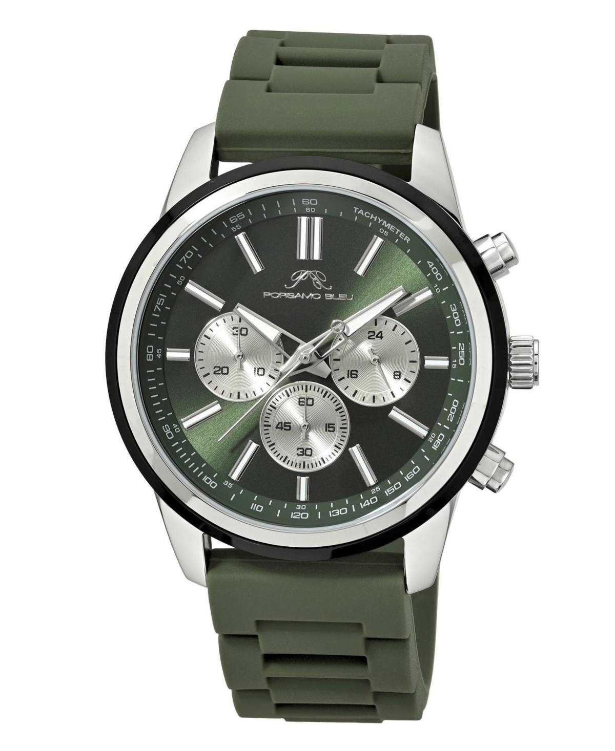 Click here for Porsamo Bleu Mens Logan Chronograph Green Silicone... prices