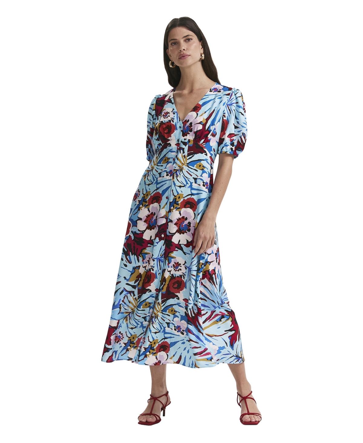 Click here for Finery London Womens Sarah Floral Button Down Midi... prices