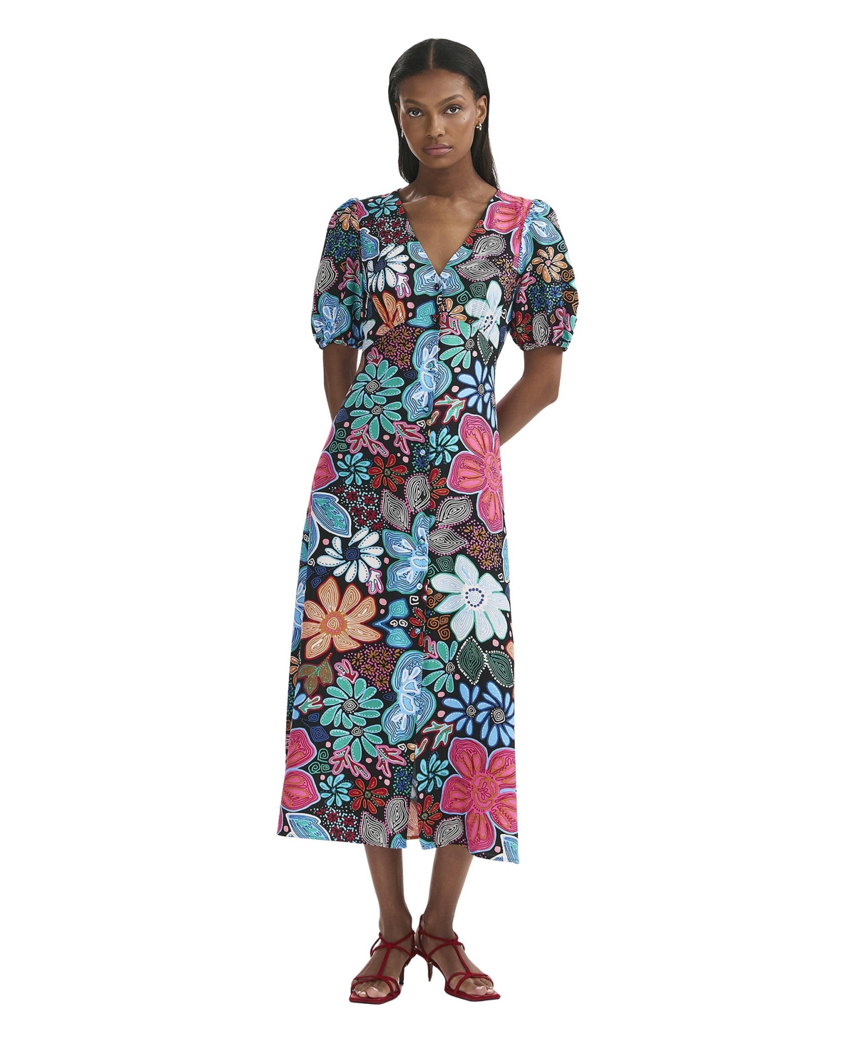 Click here for Finery London Womens Sarah Floral Button Down Midi... prices