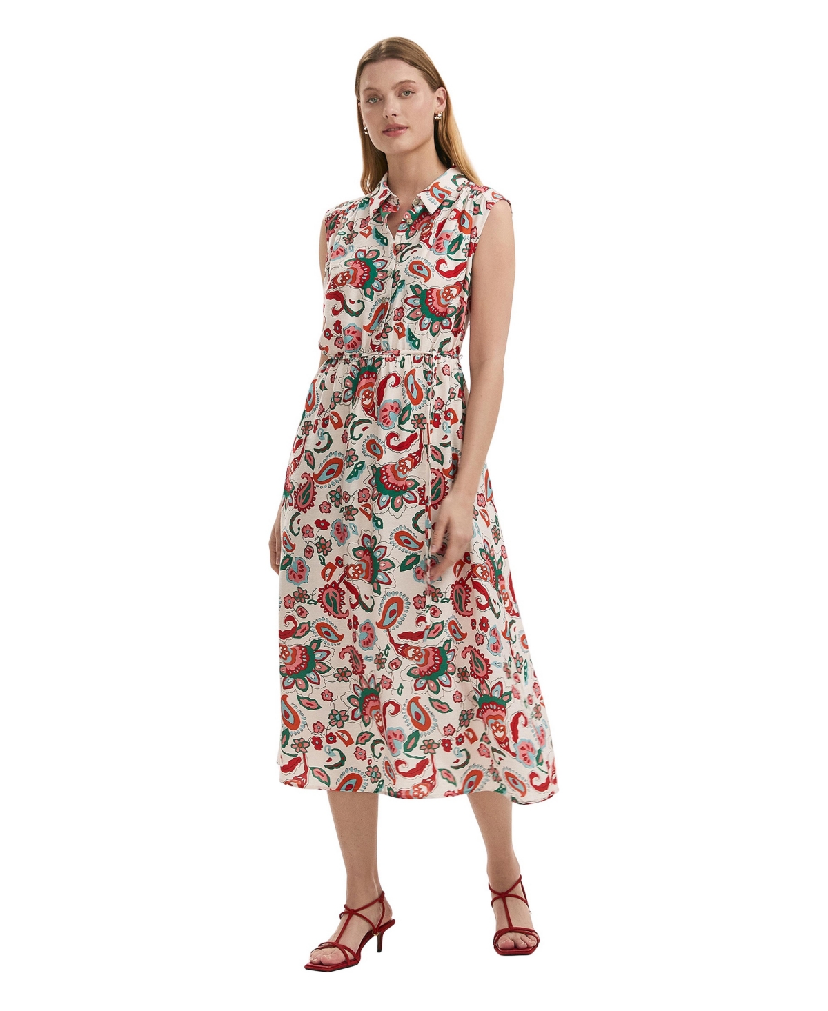 Click here for Finery London Womens Alida Floral Midi Shirt Dress... prices