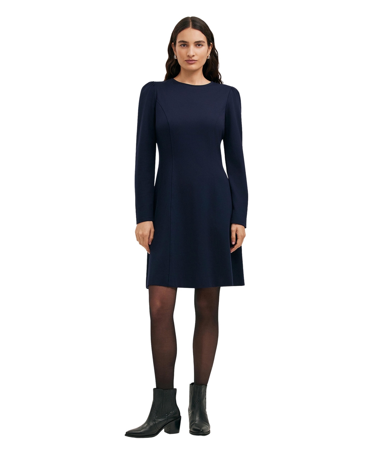 Click here for Finery London Womens Eva Ponte Jersey Dress - Navy prices