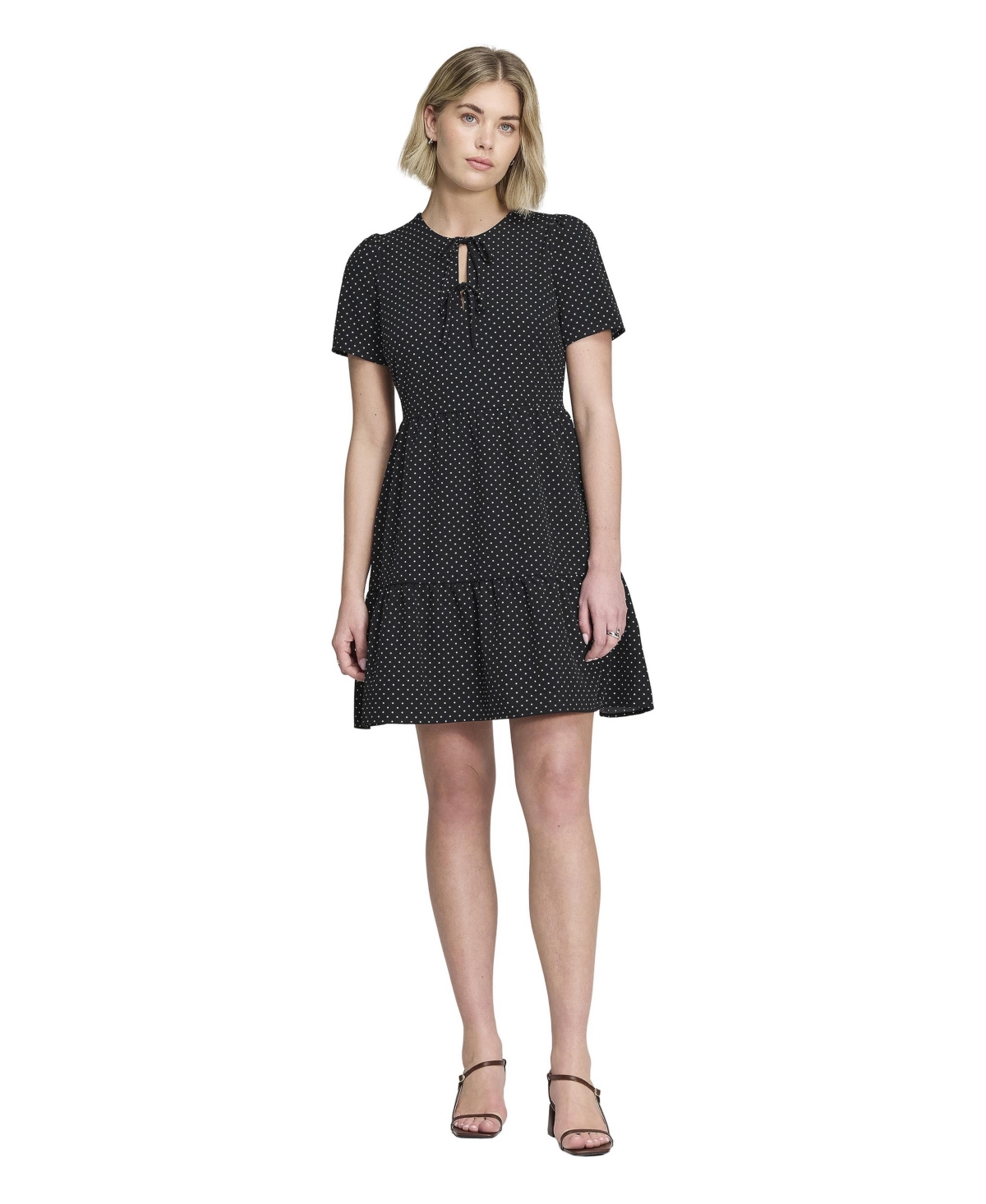 Click here for Finery London Womens Lola Tie Front Tiered Short D... prices