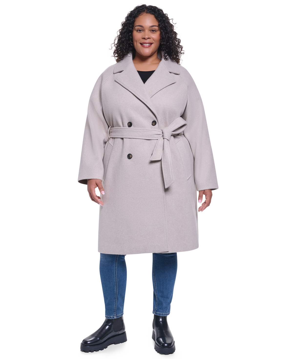 Click here for Dkny Womens Notch Collar Coat - BIRCH prices