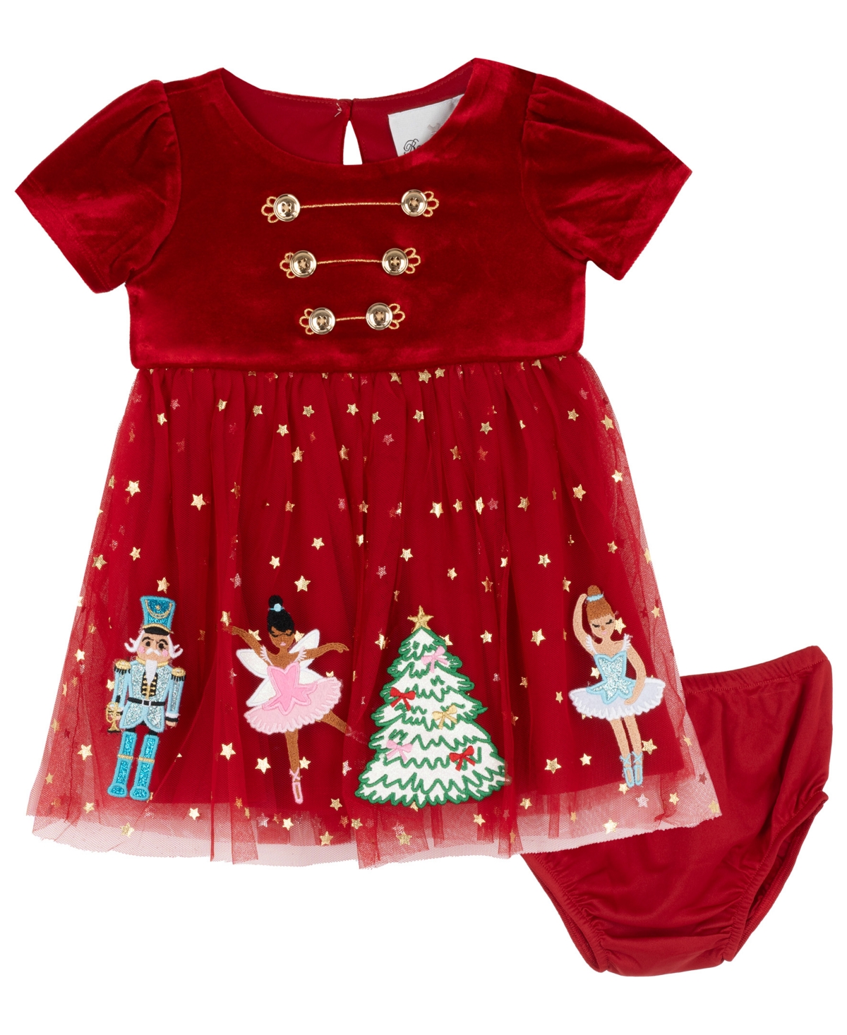 Click here for Rare Editions Baby Girls Nutcracker Dress with Vel... prices
