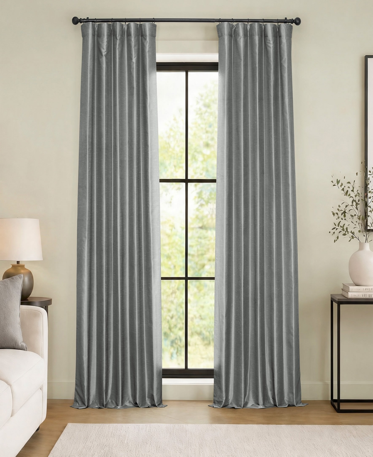 Click here for Half Price Drapes Storm Grey Vintage Textured Faux... prices