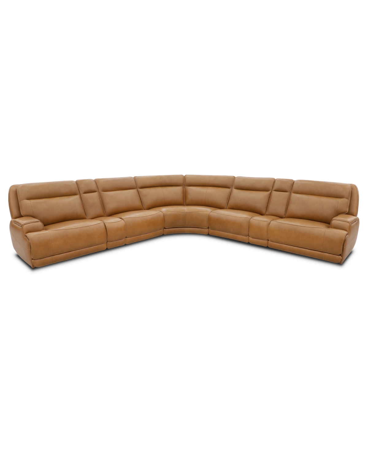 Atlas 7-Piece Triple Power Motion Sectional Sofa  Macys Exclusive - Butterscotch