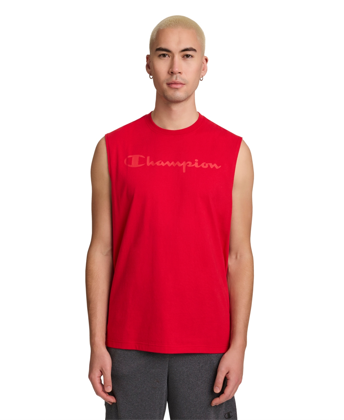 Click here for Champion Mens Graphic Muscle Crewneck T-Shirt - Re... prices