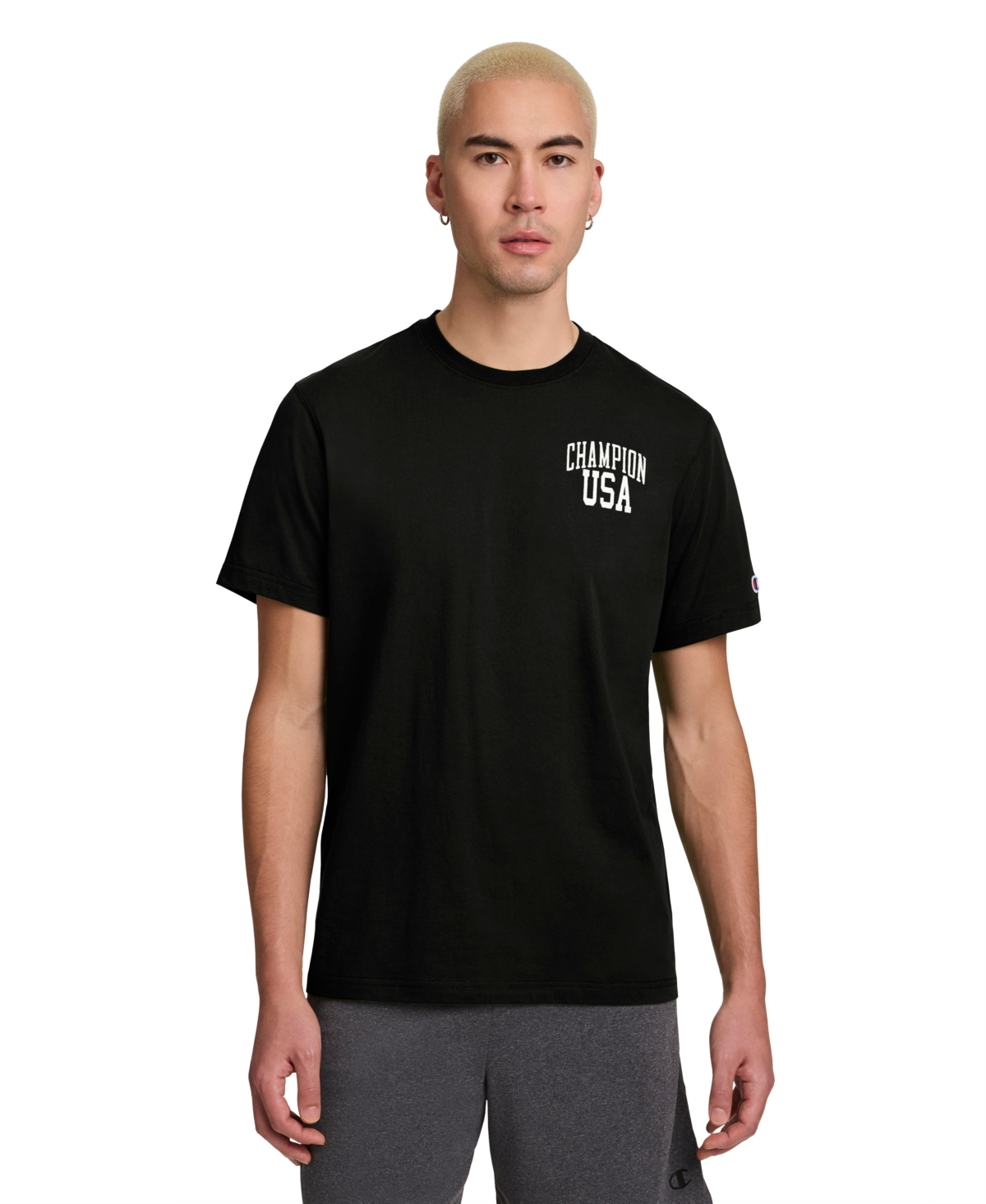 Click here for Champion Mens Regular-Fit Usa T-Shirt - Black prices