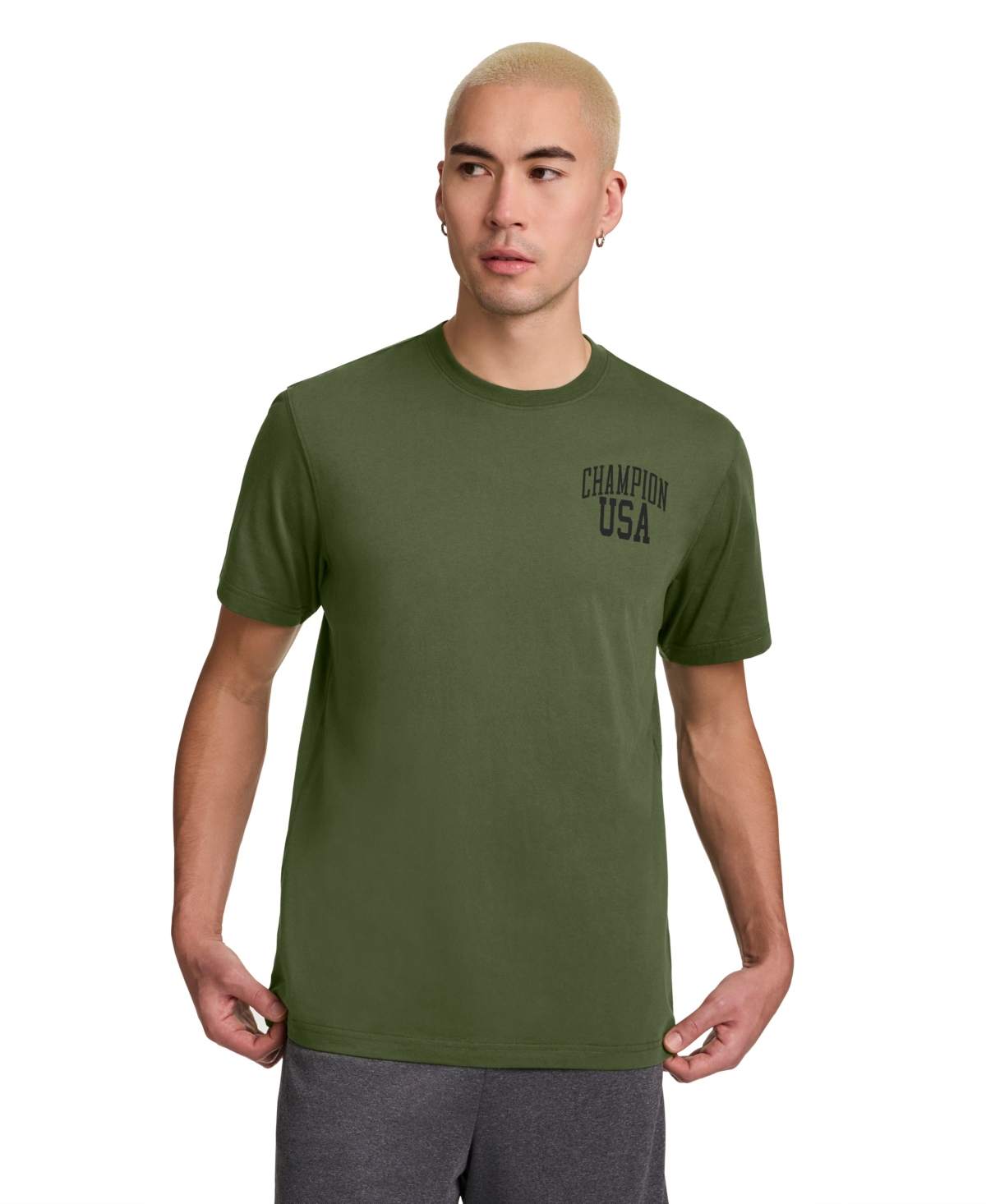 Click here for Champion Mens Regular-Fit Usa T-Shirt - Olive prices