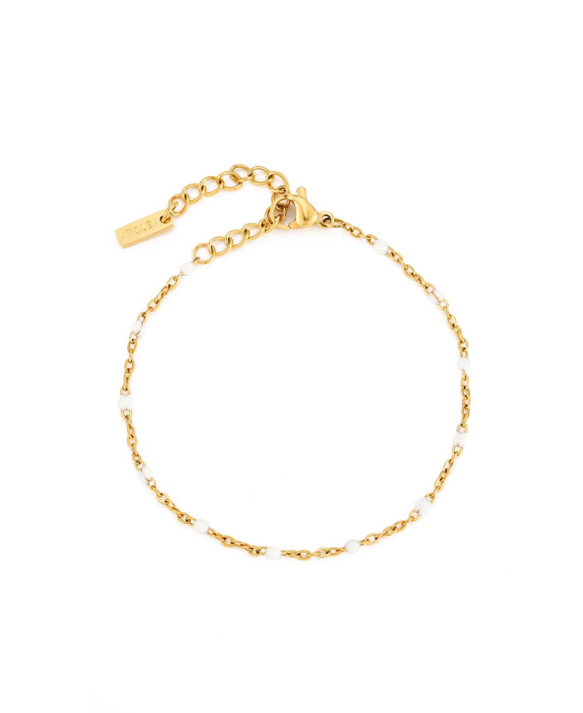 Click here for Atolea White Beaded Anklet - Gold prices