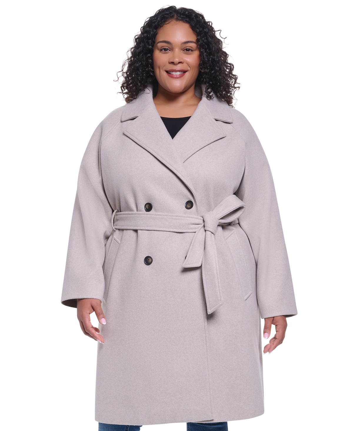 Click here for Dkny Womens Notch Collar Coat - BIRCH prices
