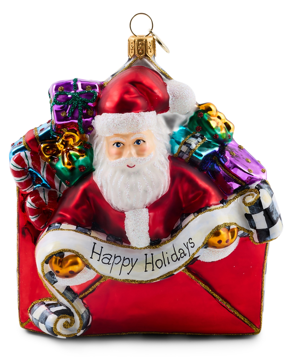 Click here for MacKenzie-Childs Christmas Letter Santa Glass Orna... prices