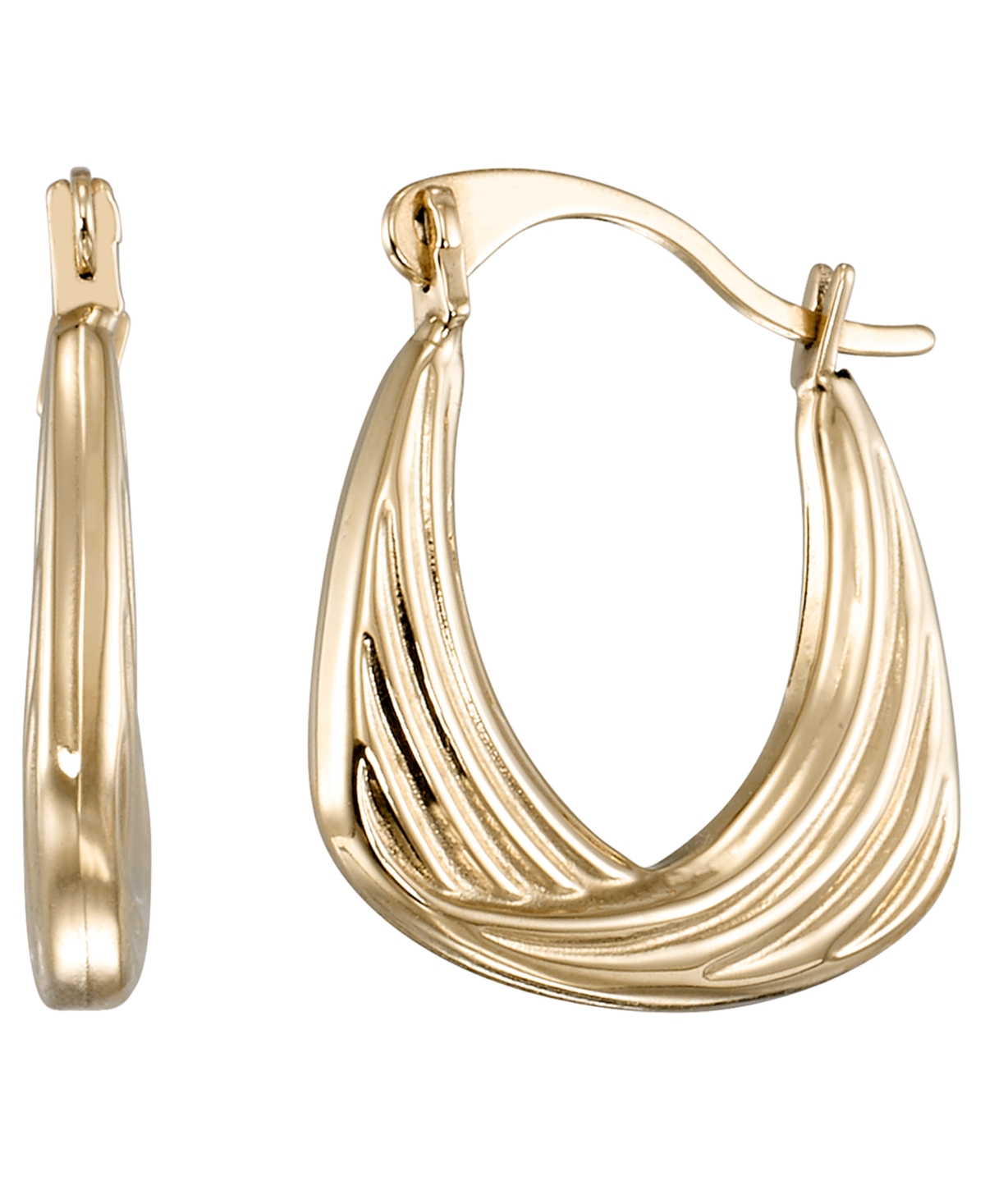 Click here for Macys High Polished & Ridged Square Hoop Earrings... prices