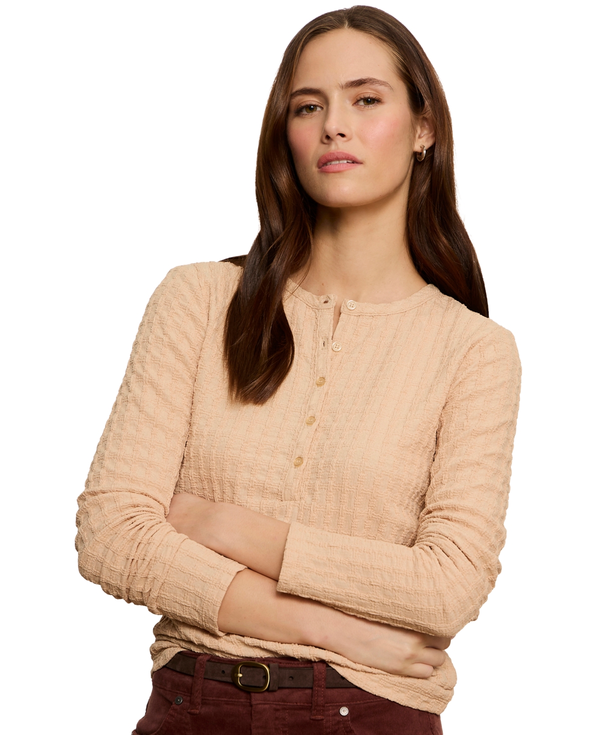 Click here for Sanctuary Womens Not So Basic Textured Long-Sleeve... prices
