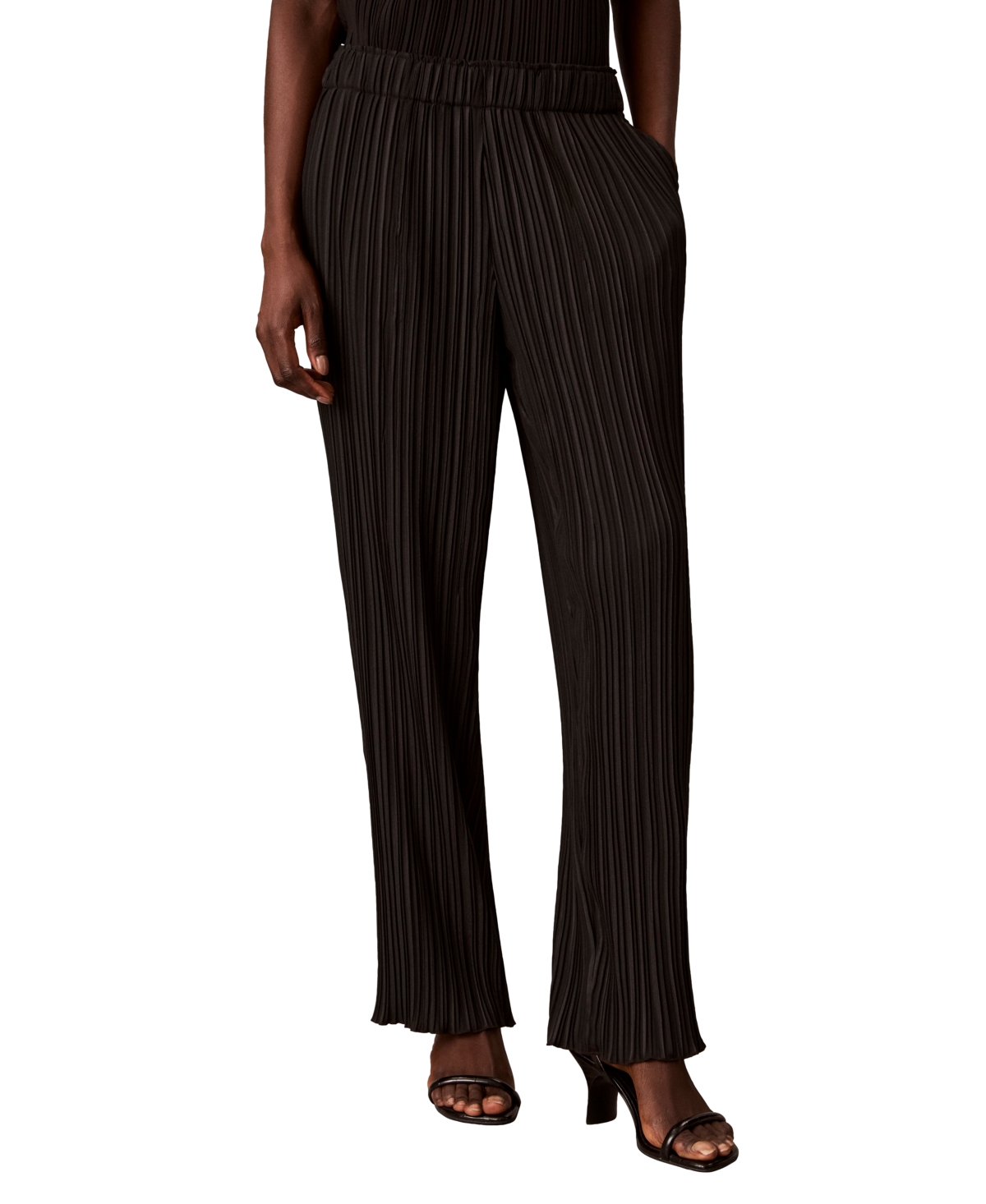 Click here for Calvin Klein Womens Pull-On Straight-Leg Plisse Pl... prices