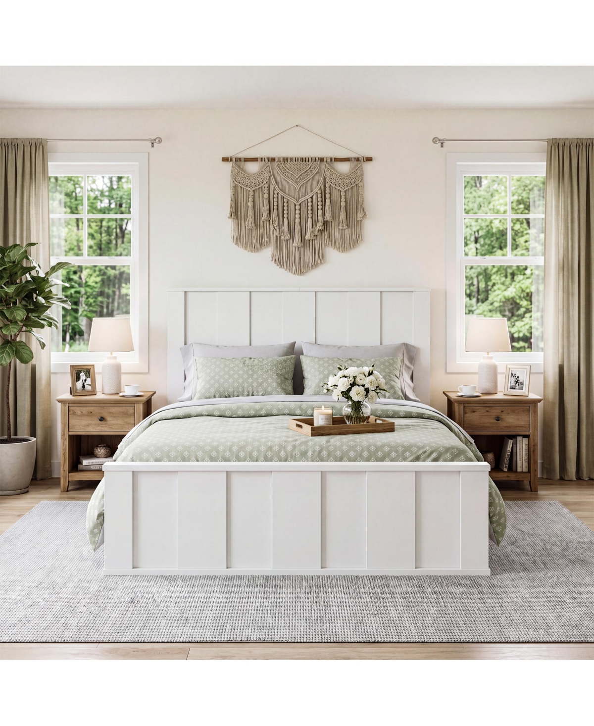 Click here for homfan Wooden Platform Bed Frame  Solid Wood Finis... prices