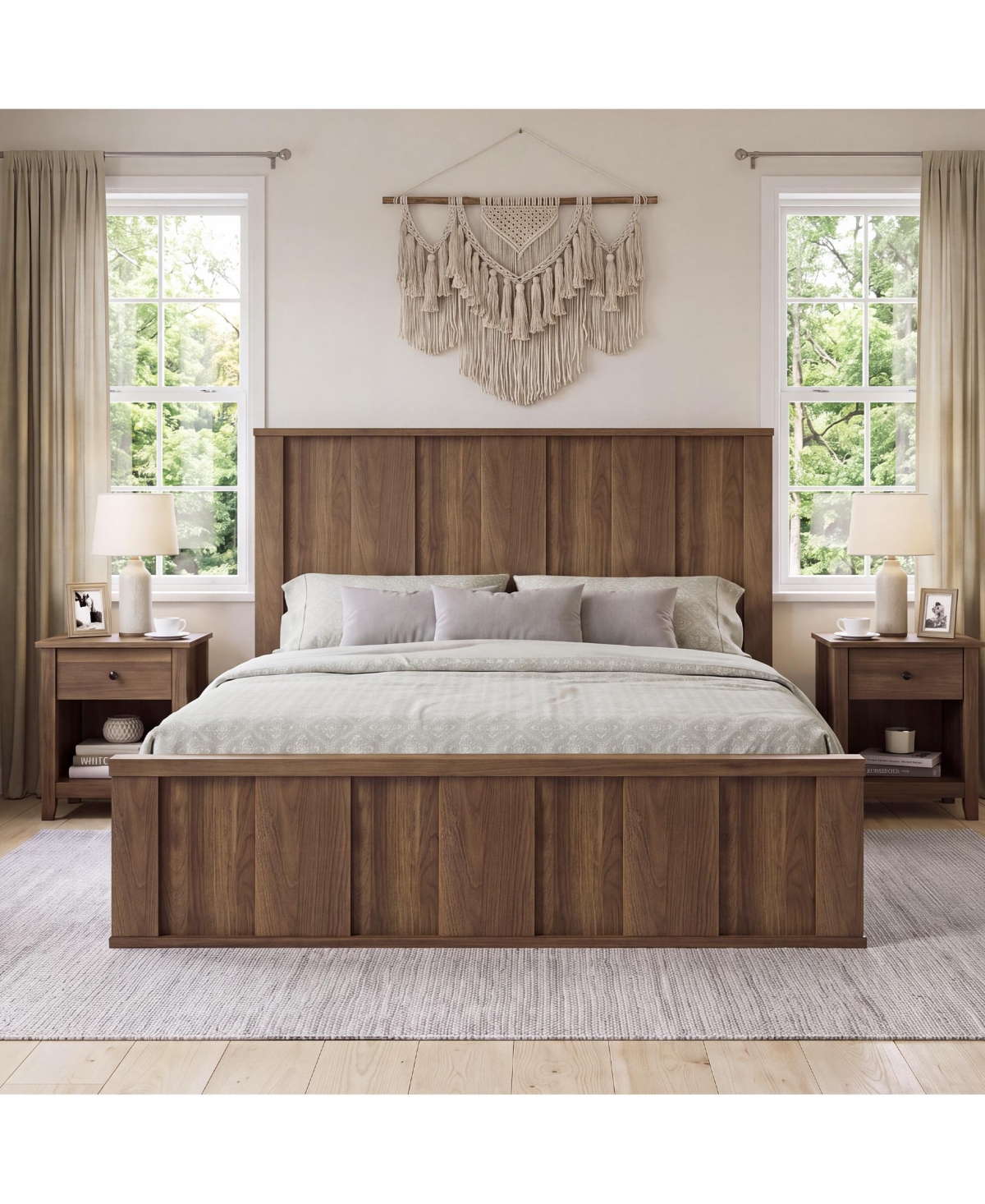 Click here for homfan Wooden Platform Bed Frame  Solid Wood Finis... prices