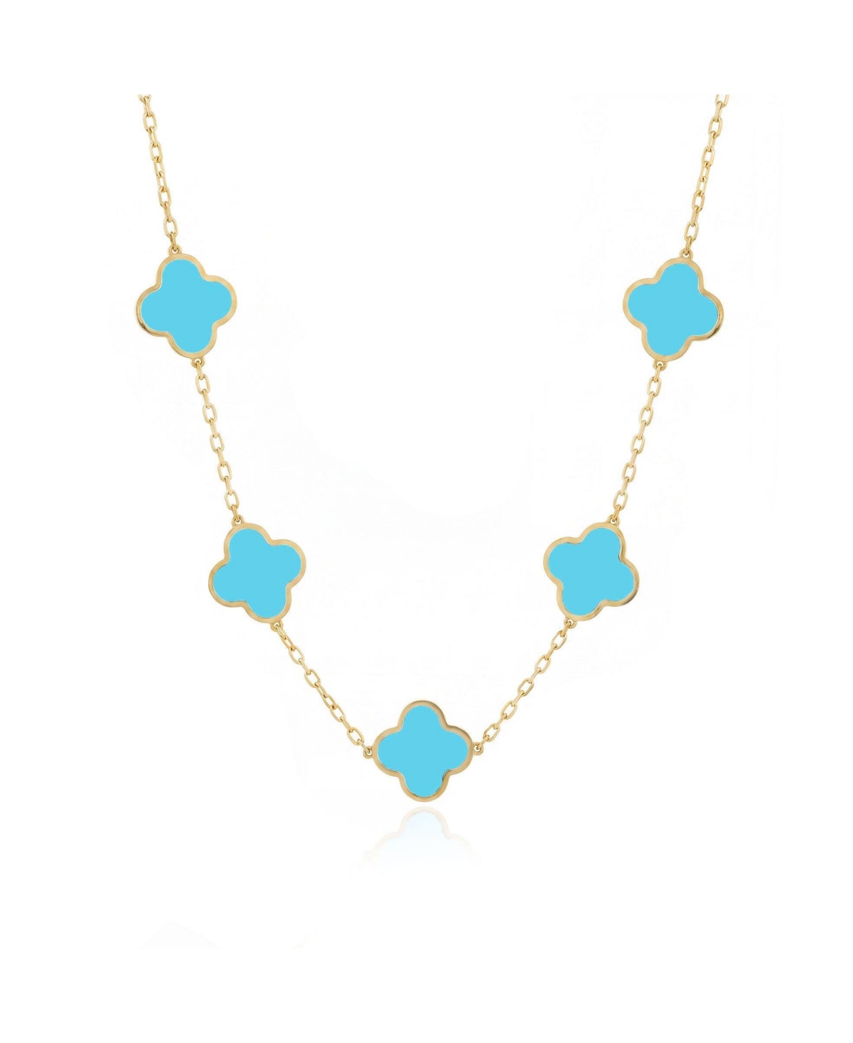 Click here for The Lovery Classic Turquoise Clover Necklace 14K G... prices