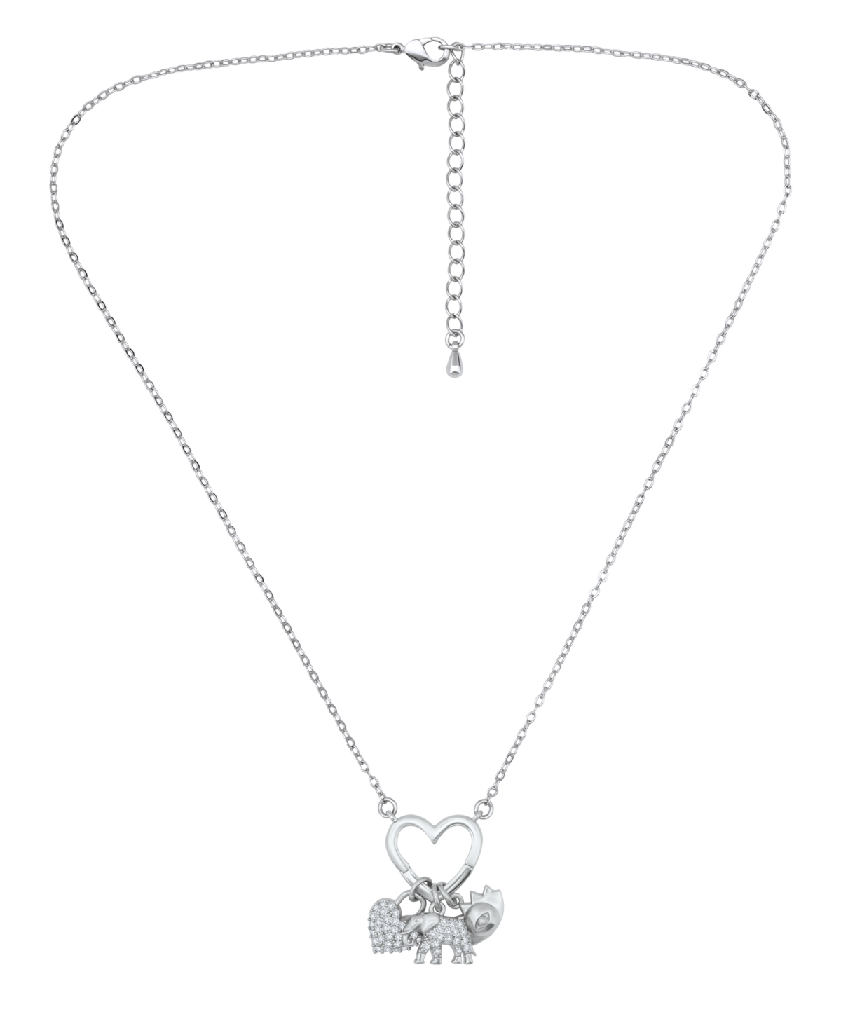 Click here for Womens Pave Cubic Zirconia Charm Holder Necklace w... prices