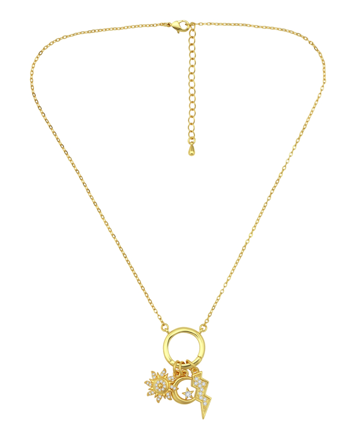 Click here for Macys 14k Gold-Plated Over Brass Circle Charm Hold... prices