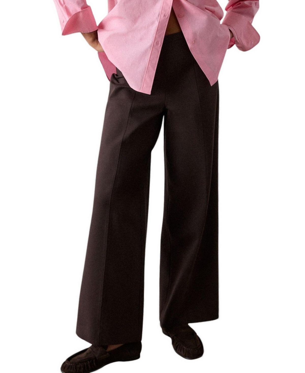 Click here for Whistles Womens Ponte Mid-Rise Wide-Leg Trousers -... prices