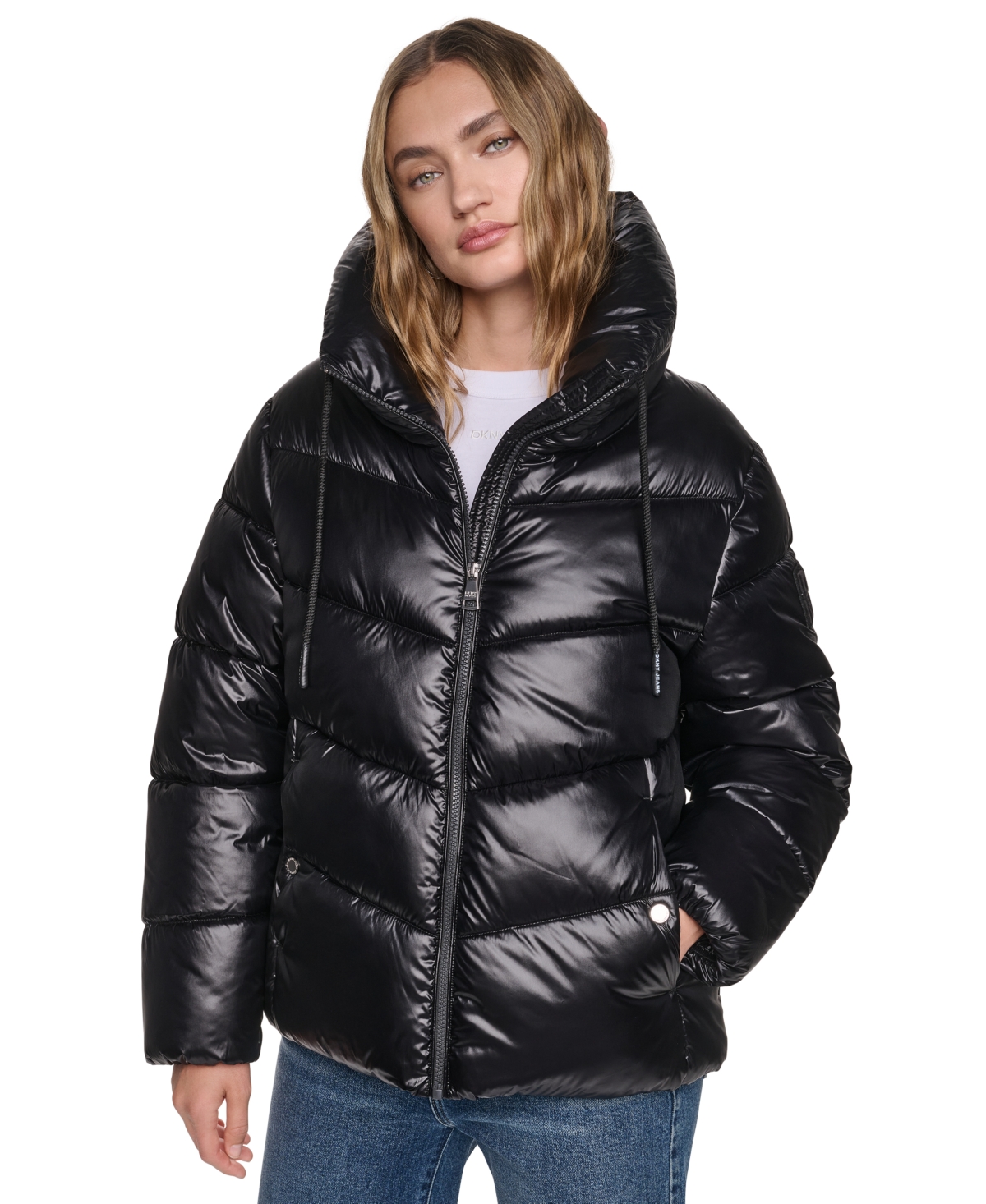 Click here for Dkny Jeans Womens Quilted Puffer W/ Drama Collar J... prices