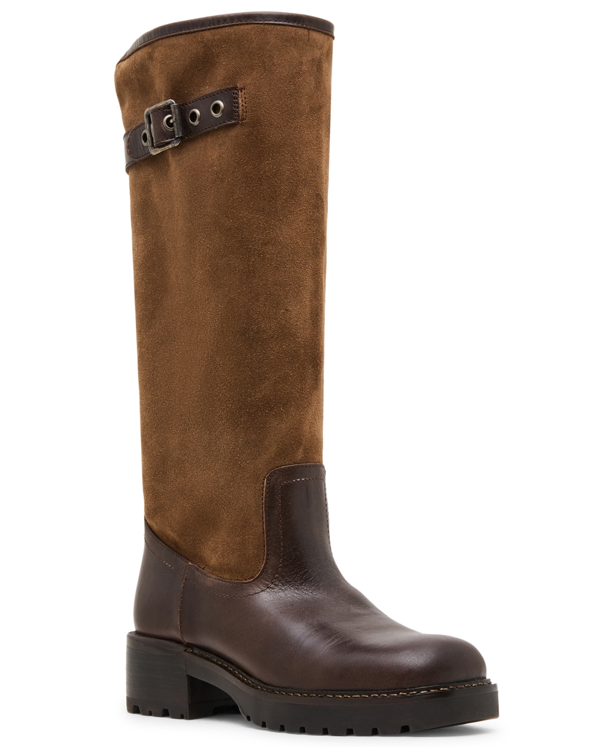 Click here for Steve Madden Womens Ramble Lug-Sole Tall Riding Bo... prices