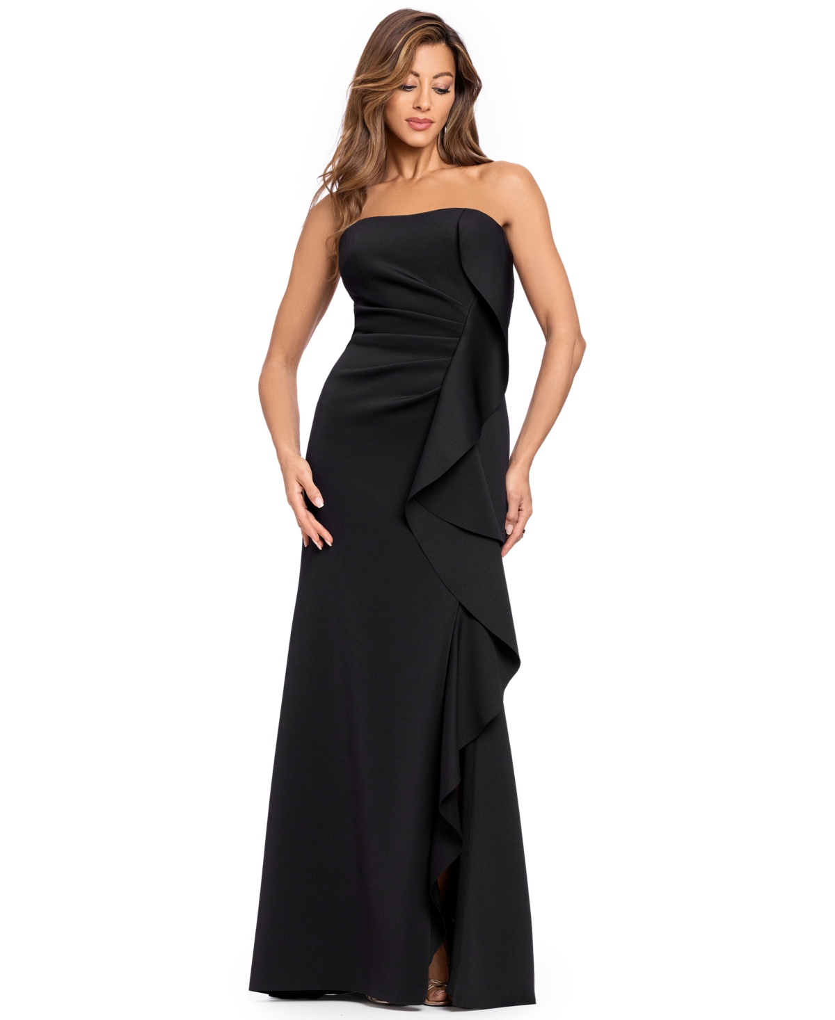 Click here for Xscape Womens Strapless Scuba Wedding-Guest Gown -... prices