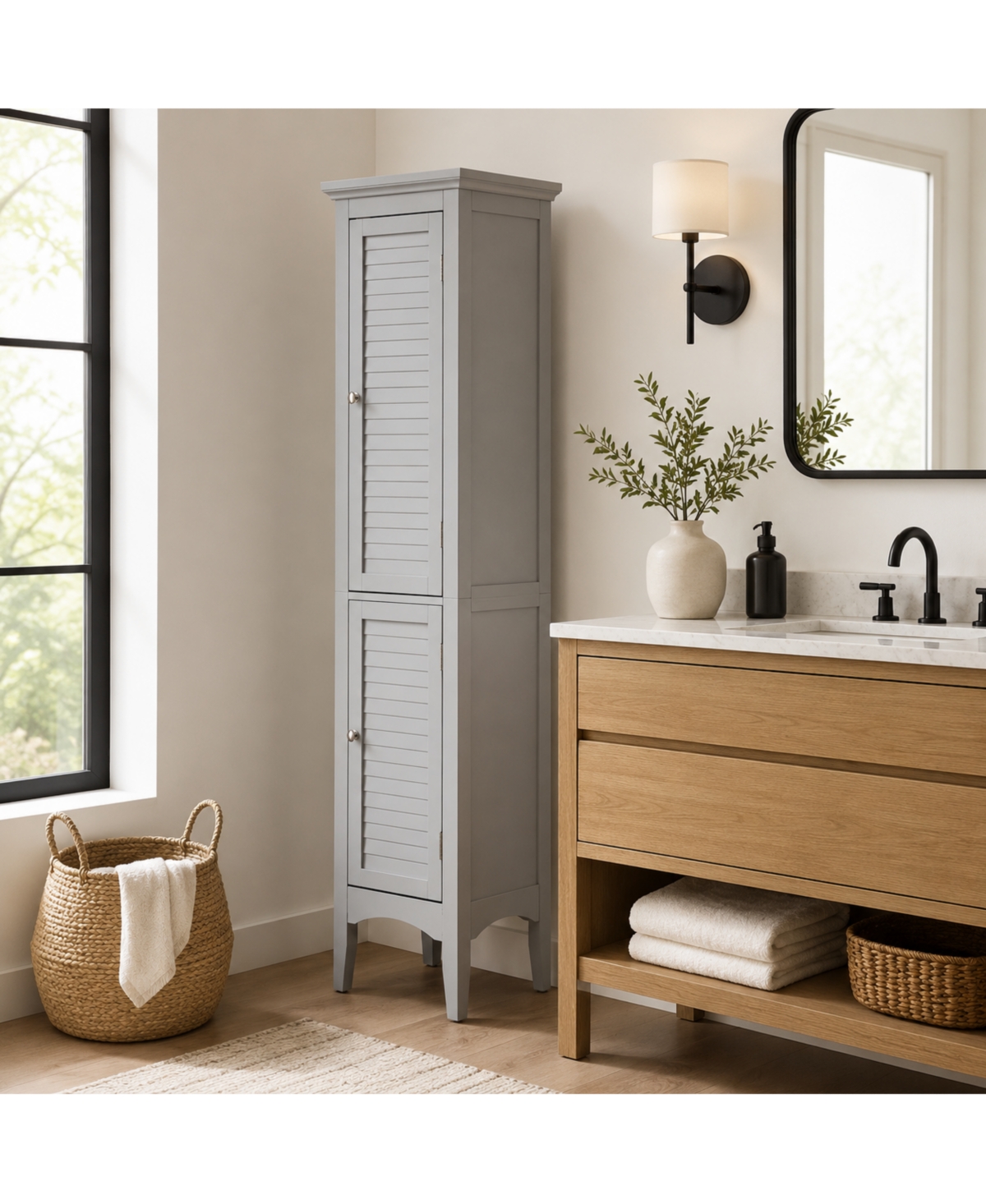 Click here for Teamson Home 63H Glancy Linen Tower with Shutter d... prices