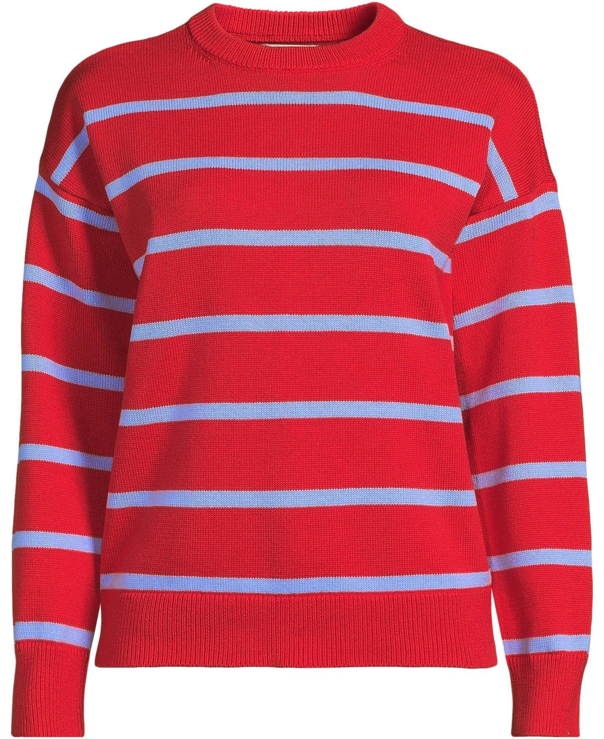Click here for Lands End Womens Drifter Drop-Shoulder Striped Cre... prices