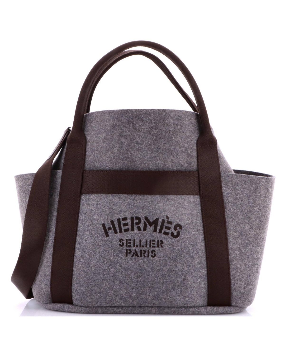 Click here for Pre-Owned Hermes Sac De Pansage Groom Handbag Felt... prices