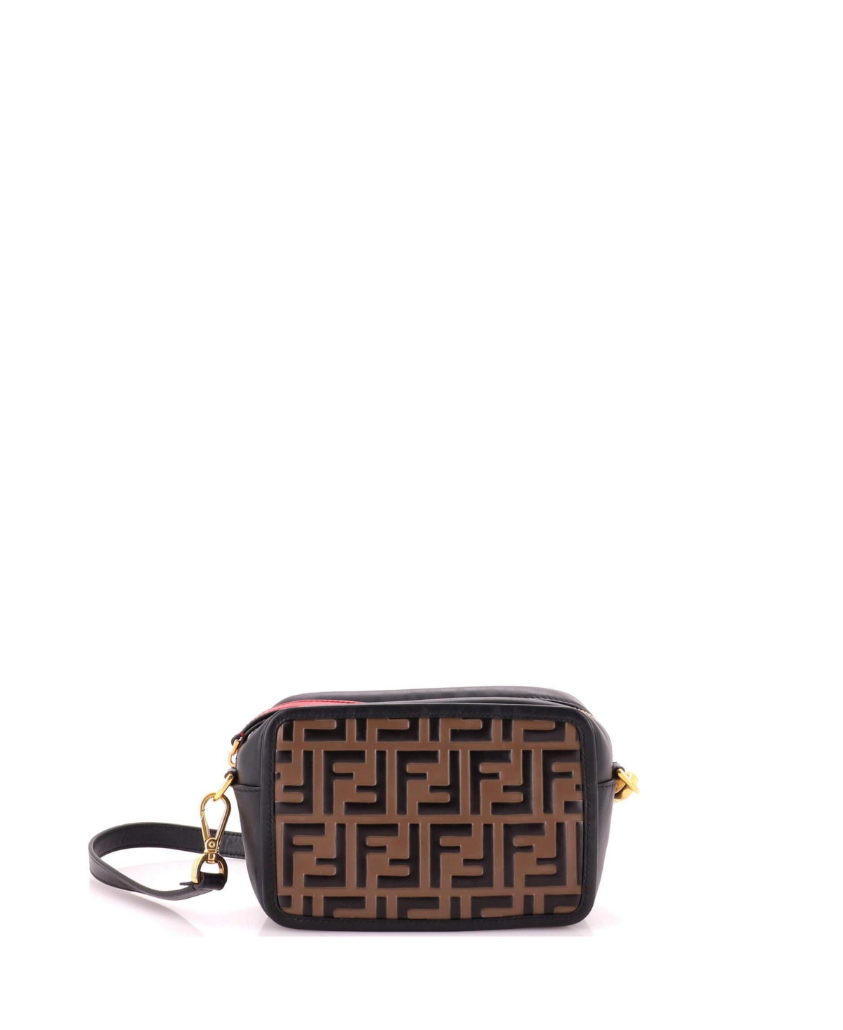 Click here for Pre-Owned Fendi Small Camera Bag Zucca Embossed Le... prices