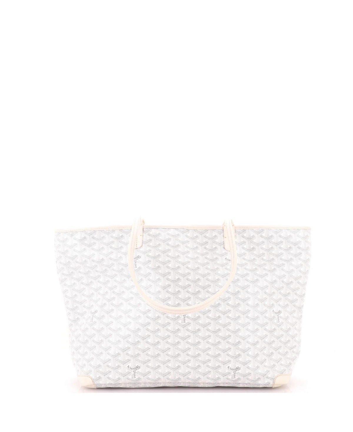 Click here for Pre-Owned Goyard Mm Artois Tote Coated Canvas - Wh... prices