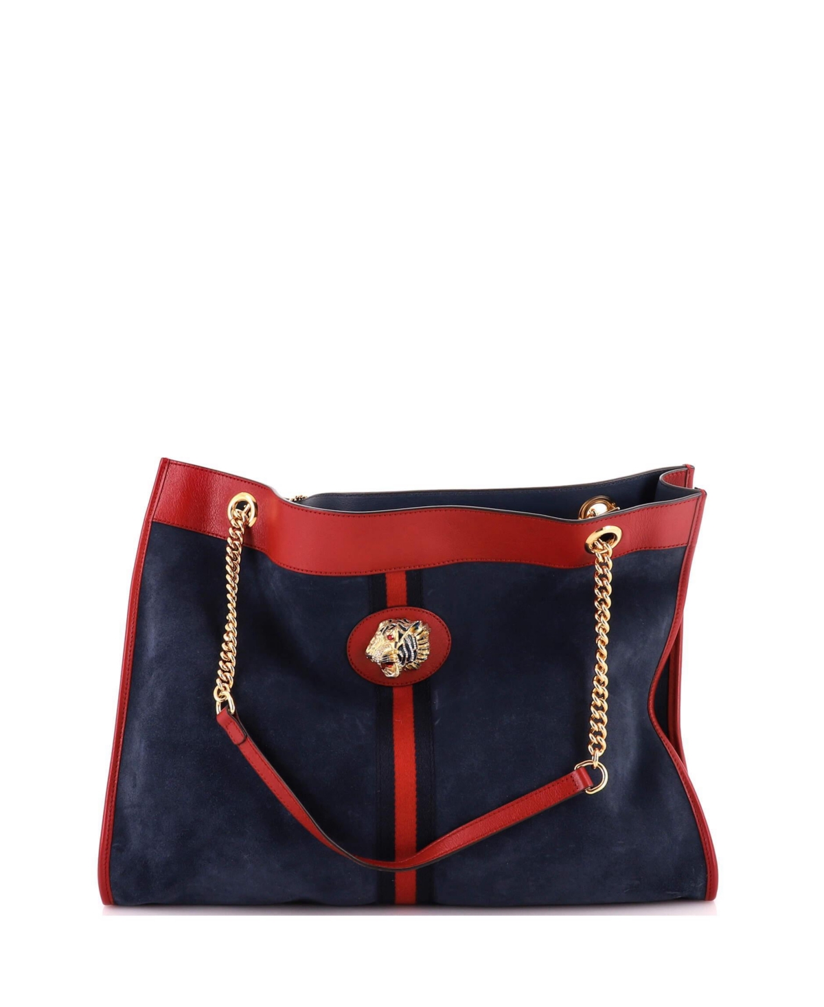 Click here for Pre-Owned Gucci Large Rajah Chain Tote Suede - Bro... prices