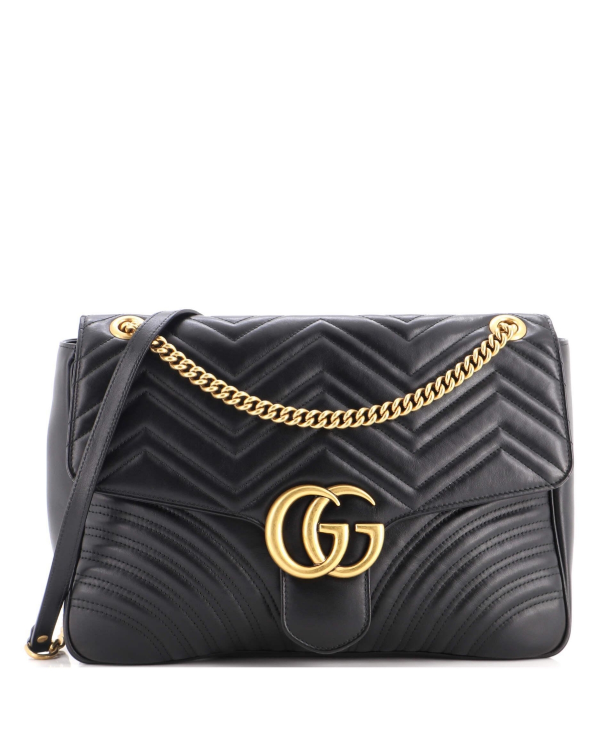 Click here for Pre-Owned Gucci Large Gg Marmont Flap Bag Matelass... prices