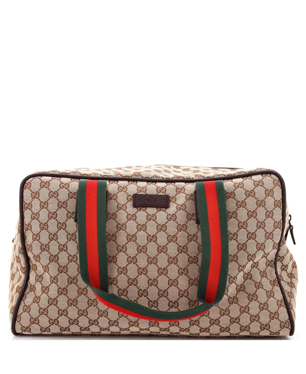 Click here for Pre-Owned Gucci Medium Web Carry On Duffle Bag Gg... prices
