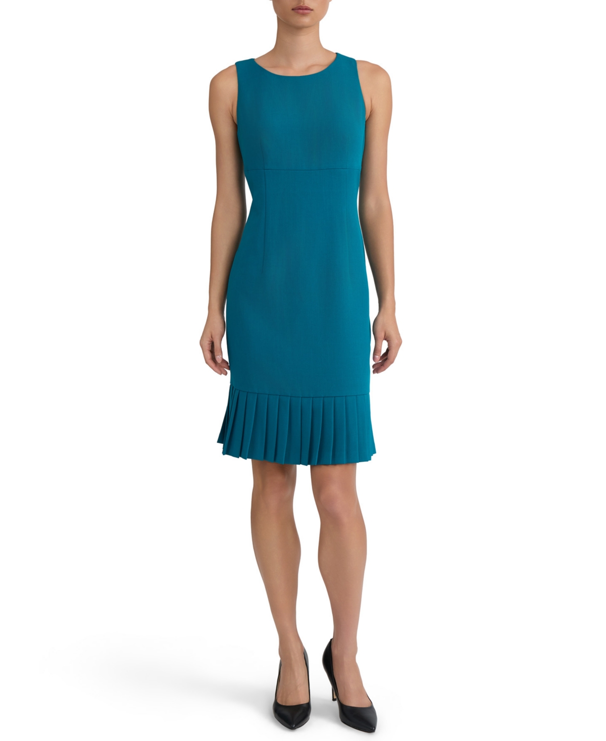 Click here for Kasper Womens Sheath with Pleat Sleeveless Crewnec... prices