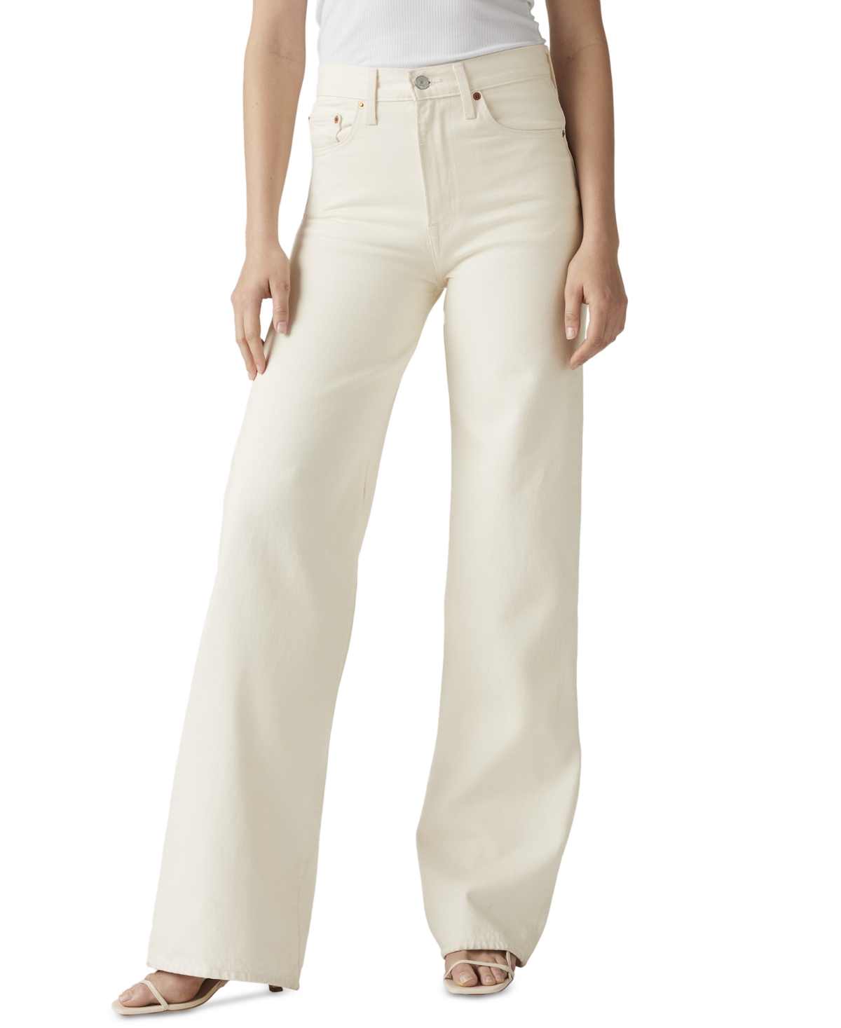 Click here for Levis Womens Ribcage Wide-Leg Jeans - Barely Freez... prices