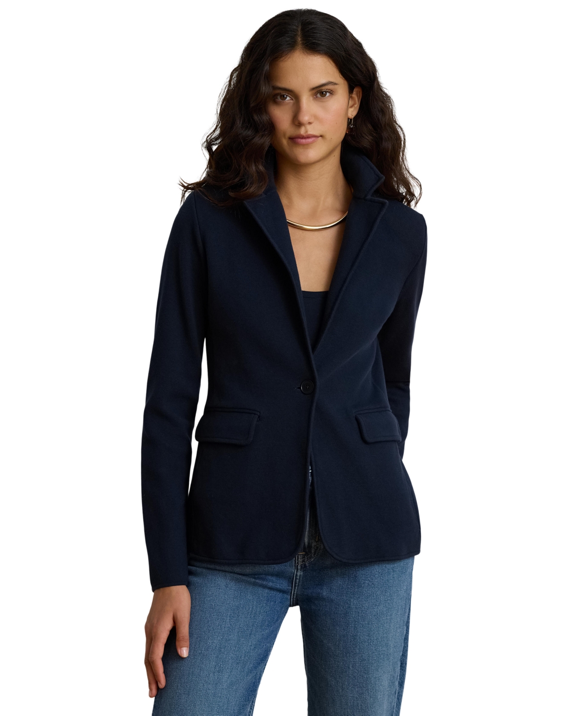 Click here for Lauren Ralph Lauren Womens Cotton-Blend Sweater Bl... prices