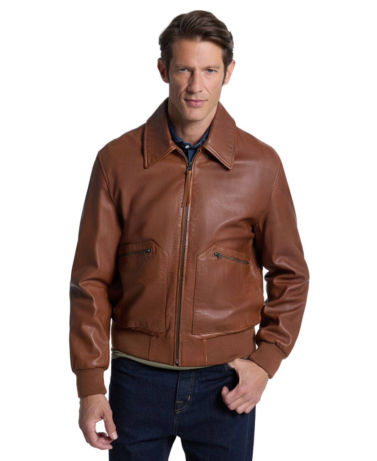 Click here for Ted by Ted Baker Mens Teddy Leather Bomber Jacket... prices