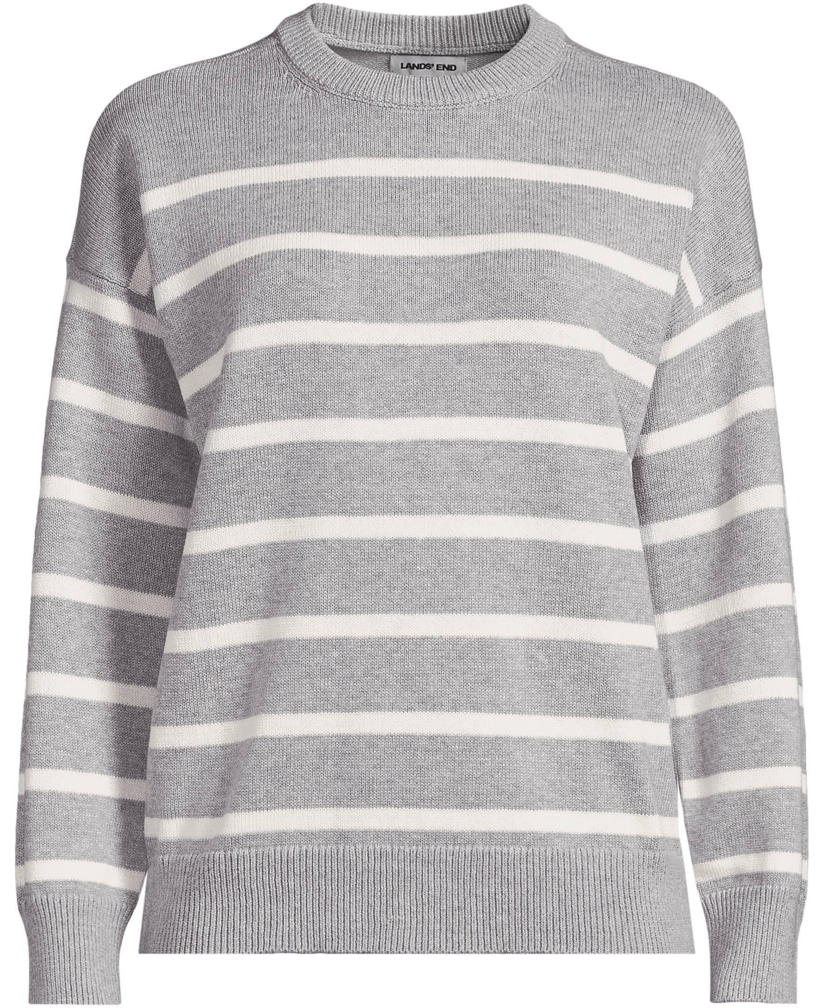 Click here for Lands End Womens Drifter Drop-Shoulder Striped Cre... prices