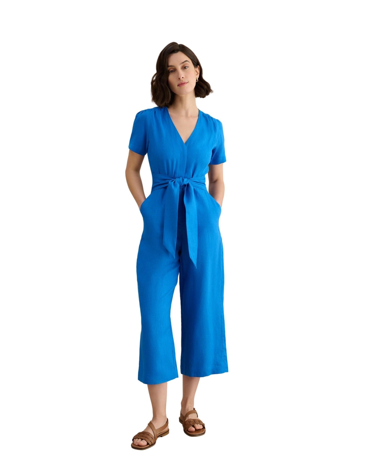 Click here for Hobbs London Womens Evie V-Neck Cropped Jumpsuit -... prices