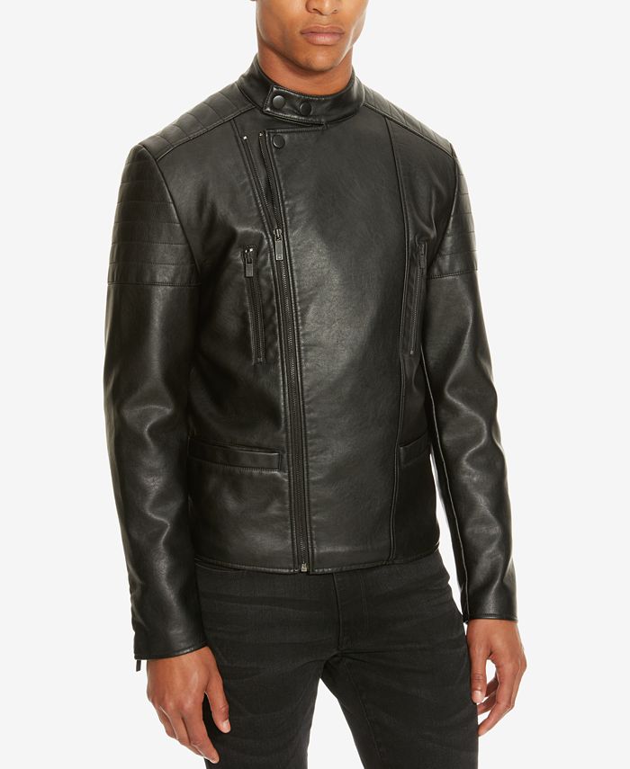 Kenneth Cole New York Kenneth Cole.Faux Leather Moto Jacket - Macy's