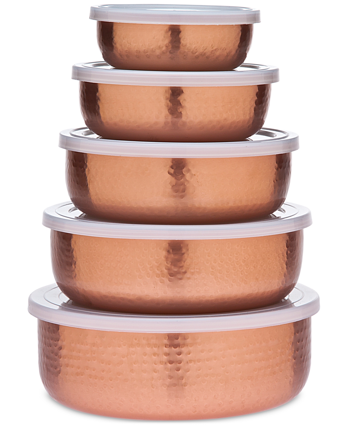 Click here for Godinger 5-Pc. Hammered Copper Storage Bowl Set -... prices